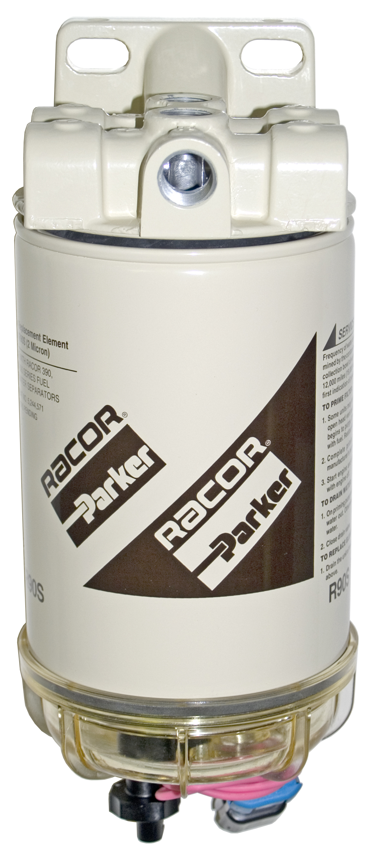 Racor 690R, 690R12, 690R24 Series Diesel Spin-On Filter/Separator w/Heater