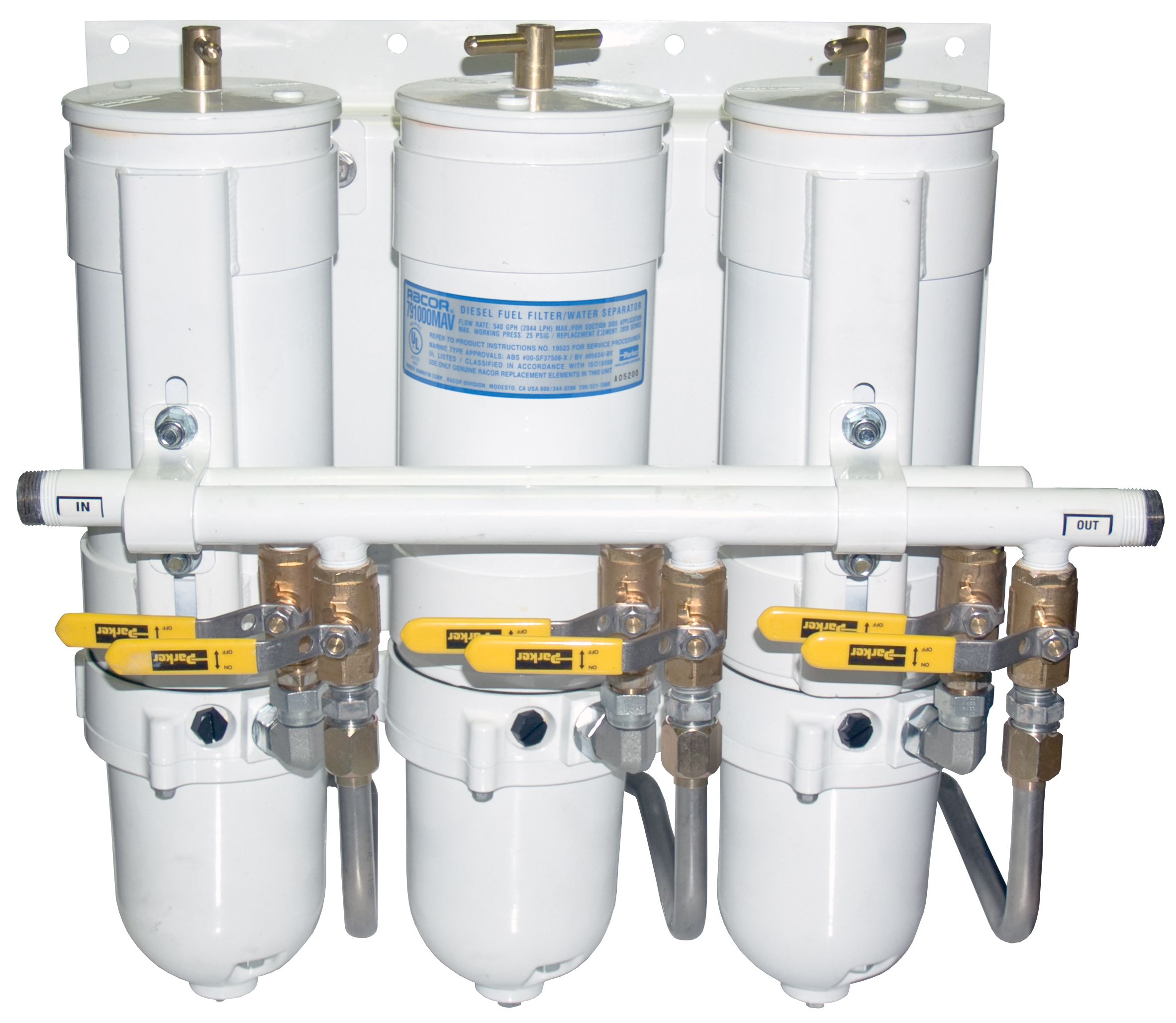 Racor 791000MAVM Series Triple Turbine Assembly w/Metal Bowl 2, 10, 30 ...